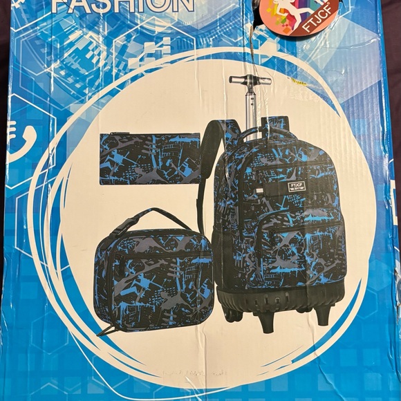 Other | 3pcs Rolling Backpack Roller Backpacks With Wheels For Adults ...